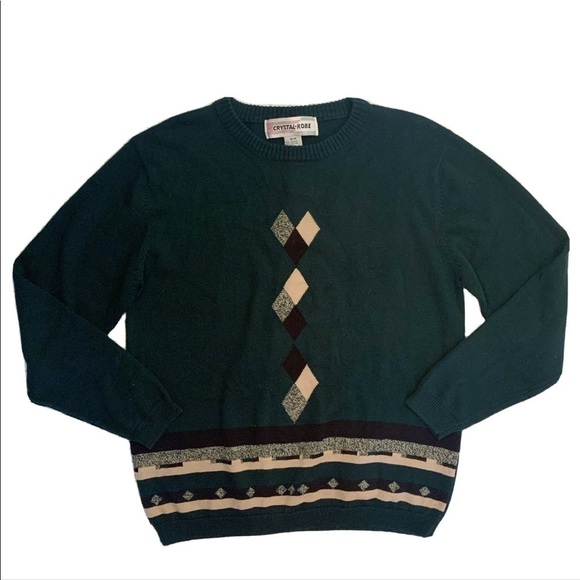 Crystal Kobe | Sweaters | Vintage Crystal Kobe Argyle Patterned Sweater ...